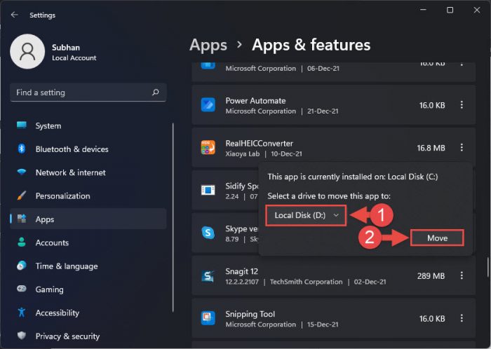 Change Default Installation Folder For Windows Apps