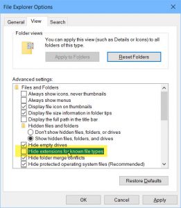 5 Ways To Show/Hide File Extensions In Windows 10
