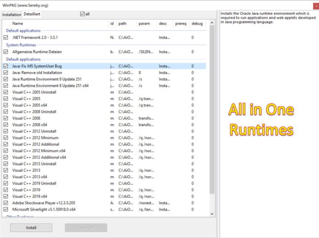 All In One Runtimes: Install All Required Runtimes At Once In Windows 10