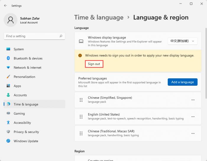 How To Change Display Language In Windows 11