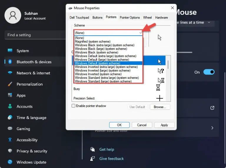 How To Change Mouse Cursor/Pointer On Windows 11/10