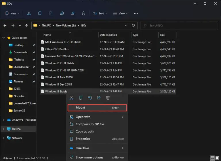 How To Mount ISO Images In Windows 11/10