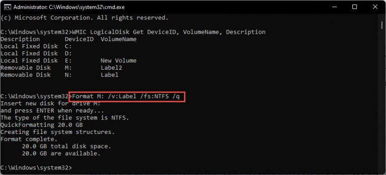 How To Format Drive Using Command Line In Windows