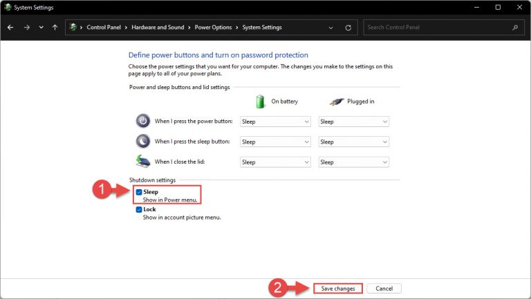How To Restore Missing Sleep Option In Windows 11/10