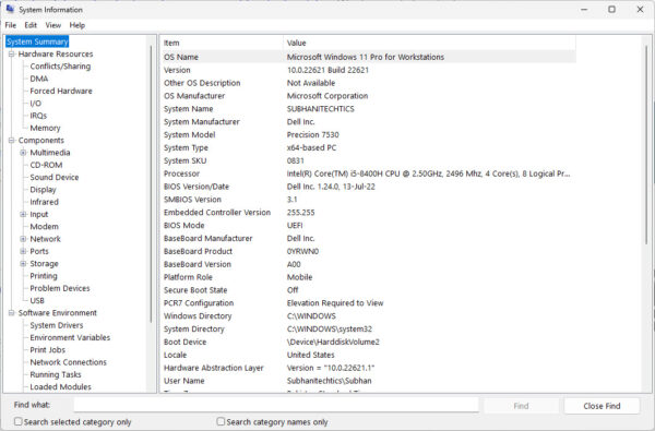 How To Get System Information Using SystemInfo And MSInfo32 Tools