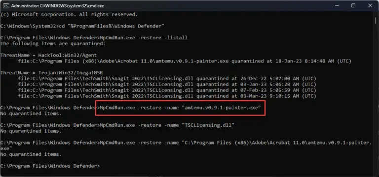 2 Ways To Restore, Recover Quarantined Files In Microsoft Defender