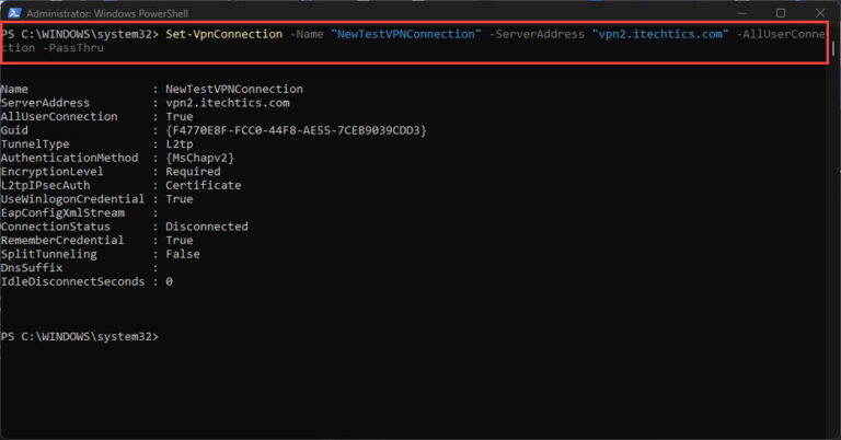 How To Add, Manage VPN Connection In Windows Using PowerShell