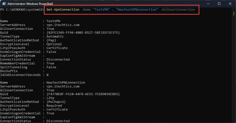 How To Add, Manage VPN Connection In Windows Using PowerShell