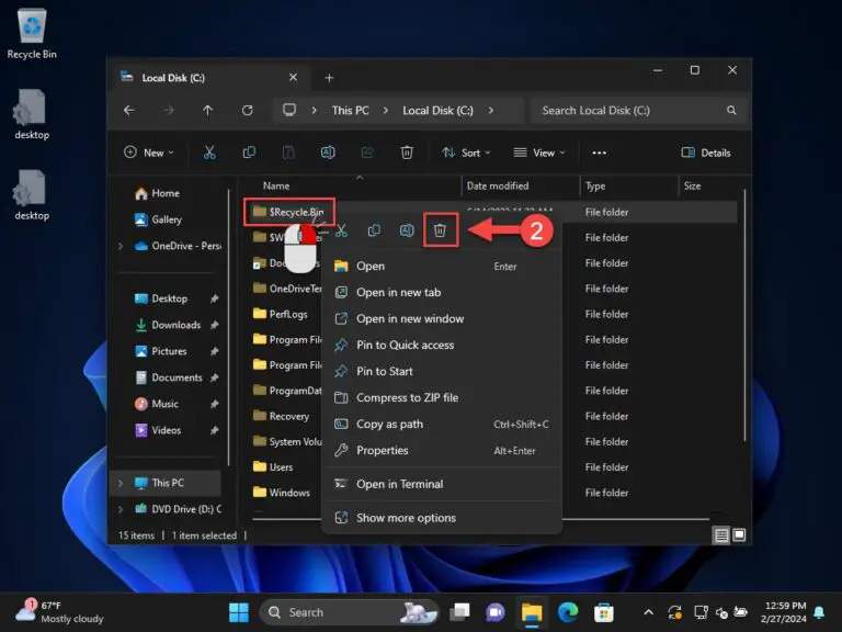 How To Delete/Empty The Hidden Recycle Bin ($RECYCLE.BIN) Folder On Windows