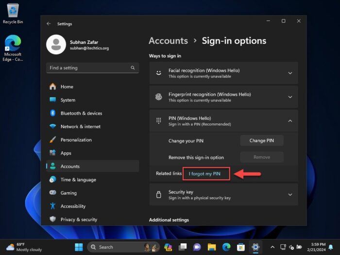 How To Fix The "Remove" PIN Option Grayed Out Issue In Windows