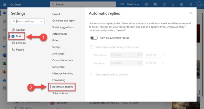 How To Schedule Emails And Automatic (Out Of Office) Replies In Outlook